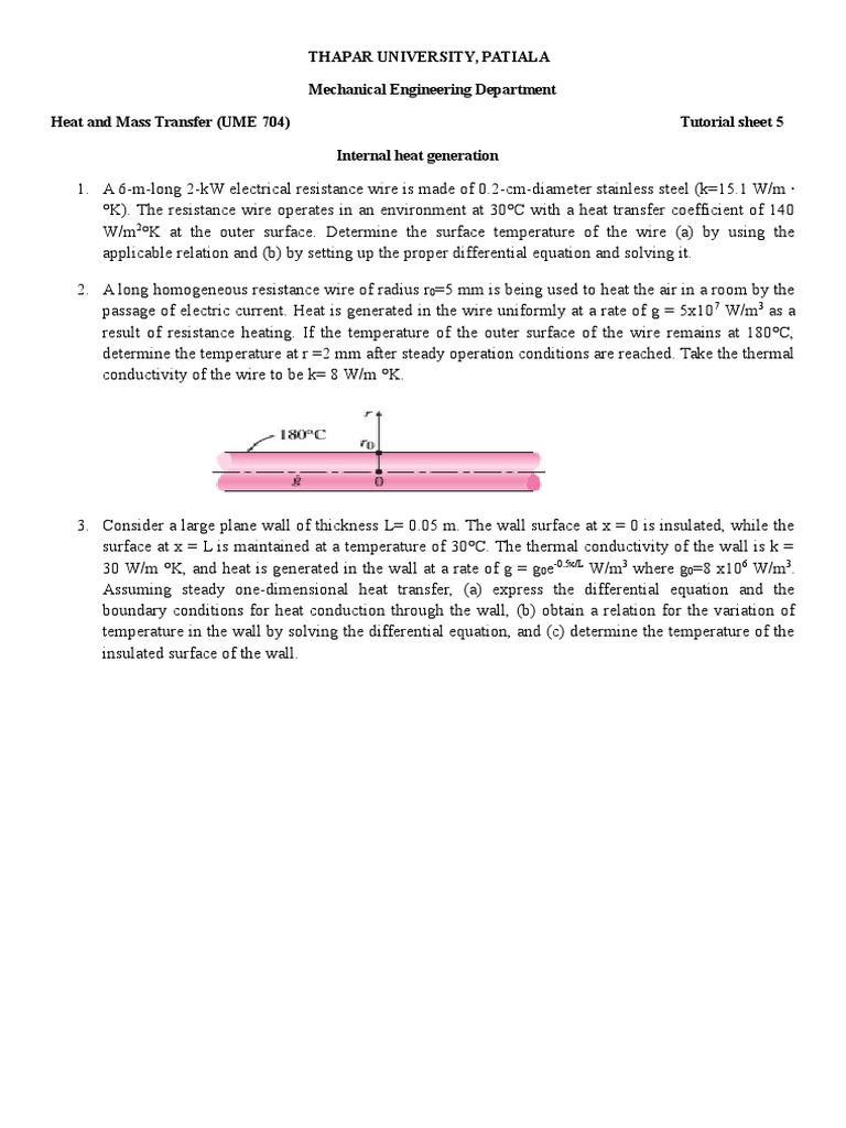 HT Tutorial Sheet 5 | PDF