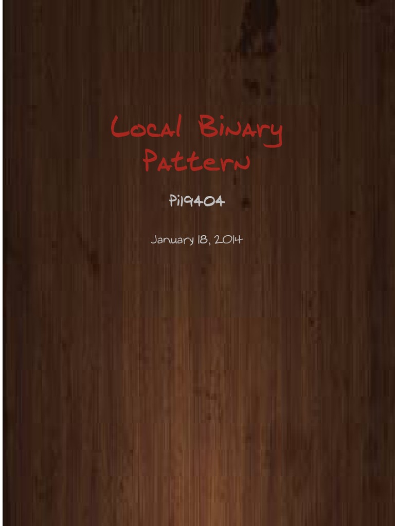 Local Binary Pattern Pdf Pdf Integer Computer Science 2 D Computer Graphics