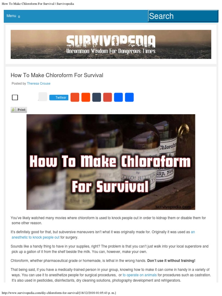 How To Make Chloroform For Survival - Survivopedia | PDF | Chloroform ...