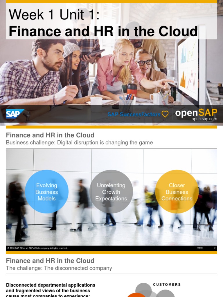 OpenSAP Sf5 Week 1 Unit 1 FIN Presentation | PDF | Sap Se | Cloud Computing