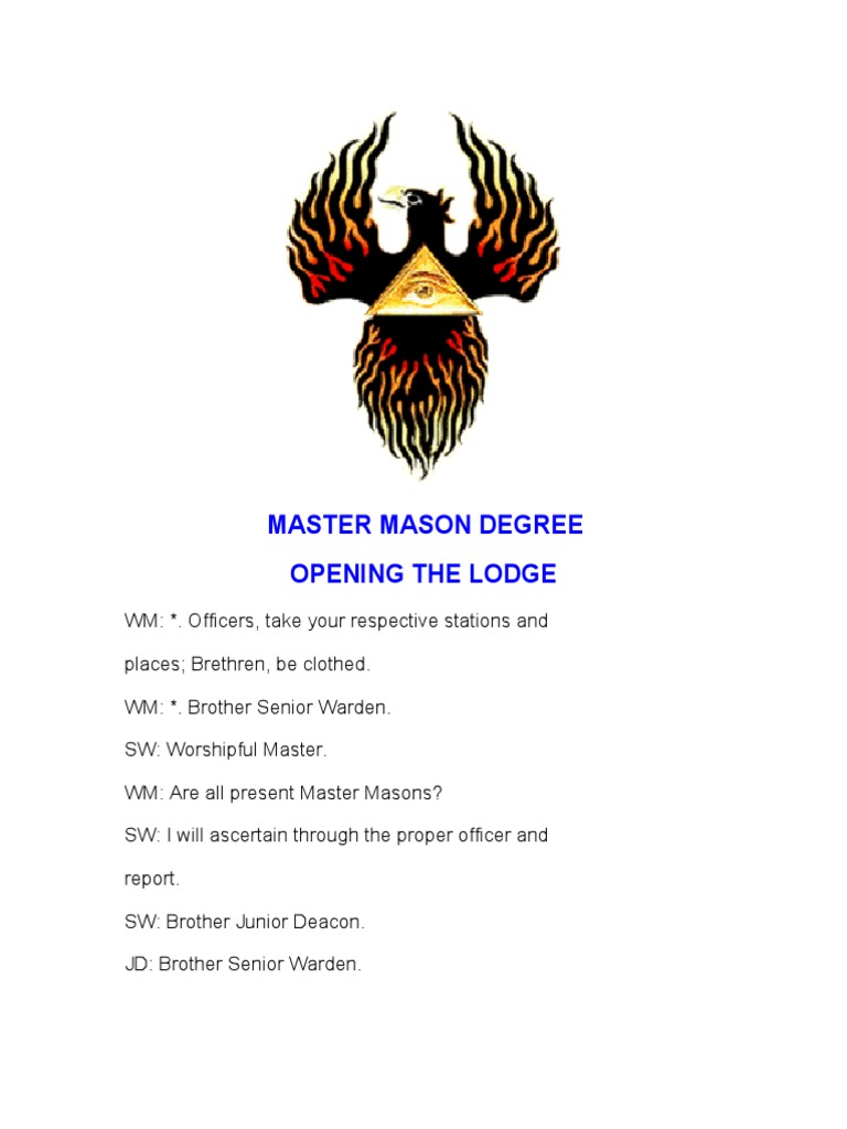 Master Mason Degree | PDF | Freemasonry | Masonic Lodge