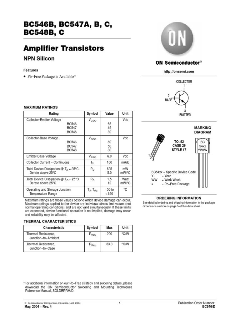 c547b Transistor | PDF