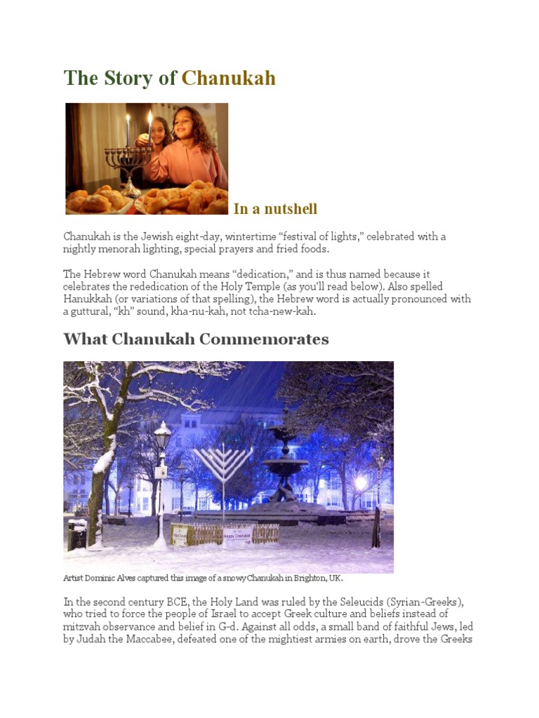 The Story of Chanukah PDF | PDF | Hanukkah | Temple In Jerusalem