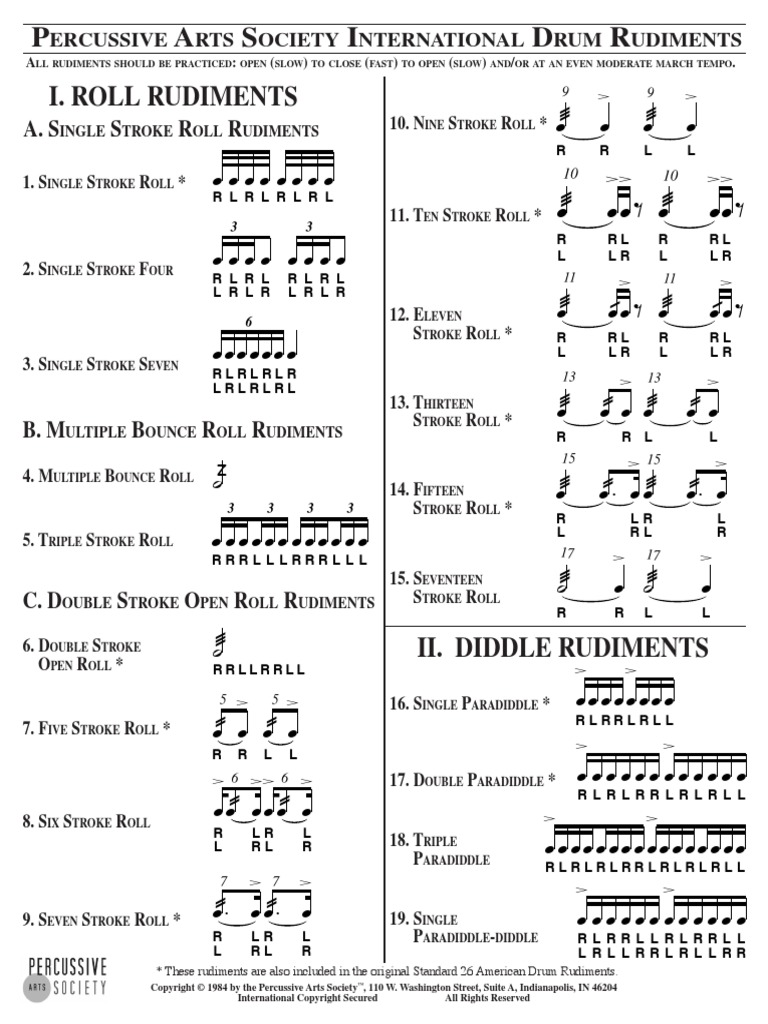 rudiment.pdf | Batterie | Mètre et rythme