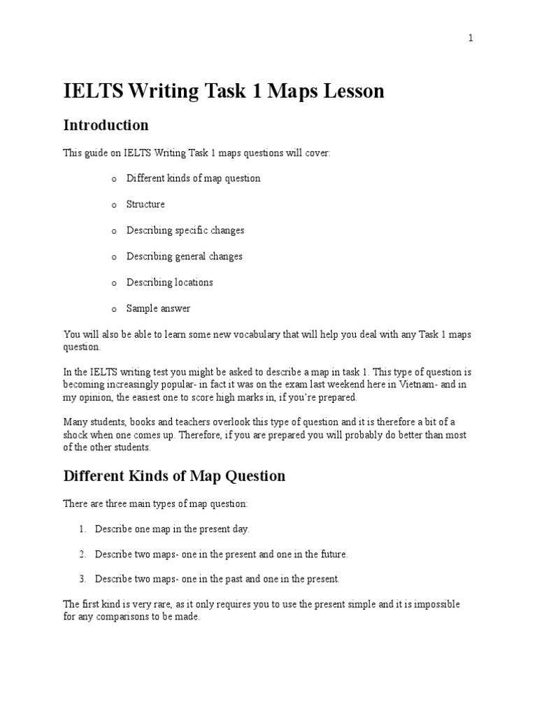 IELTS Writing Task 1 Maps Lesson | PDF | Silk | Cocoa Bean