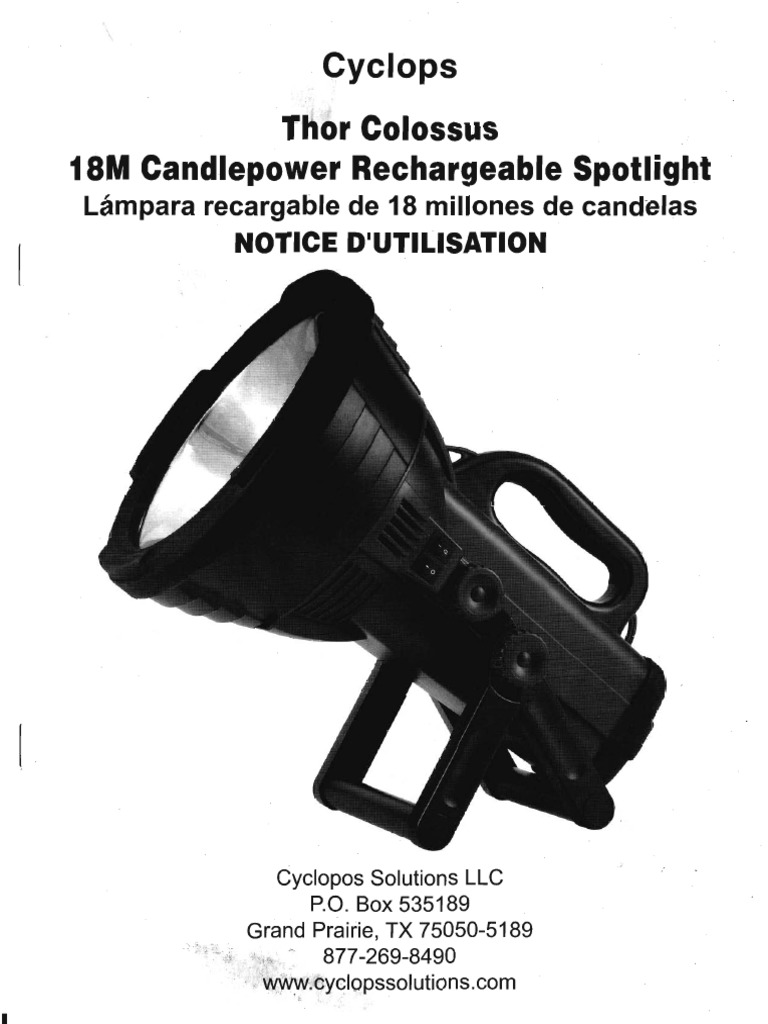 Cyclops Spotlight Manual | PDF