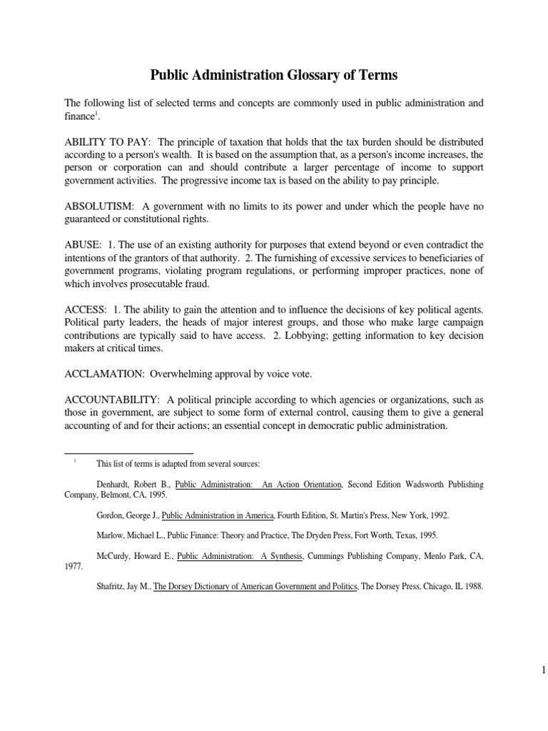 Glossary of Pa Terms | PDF