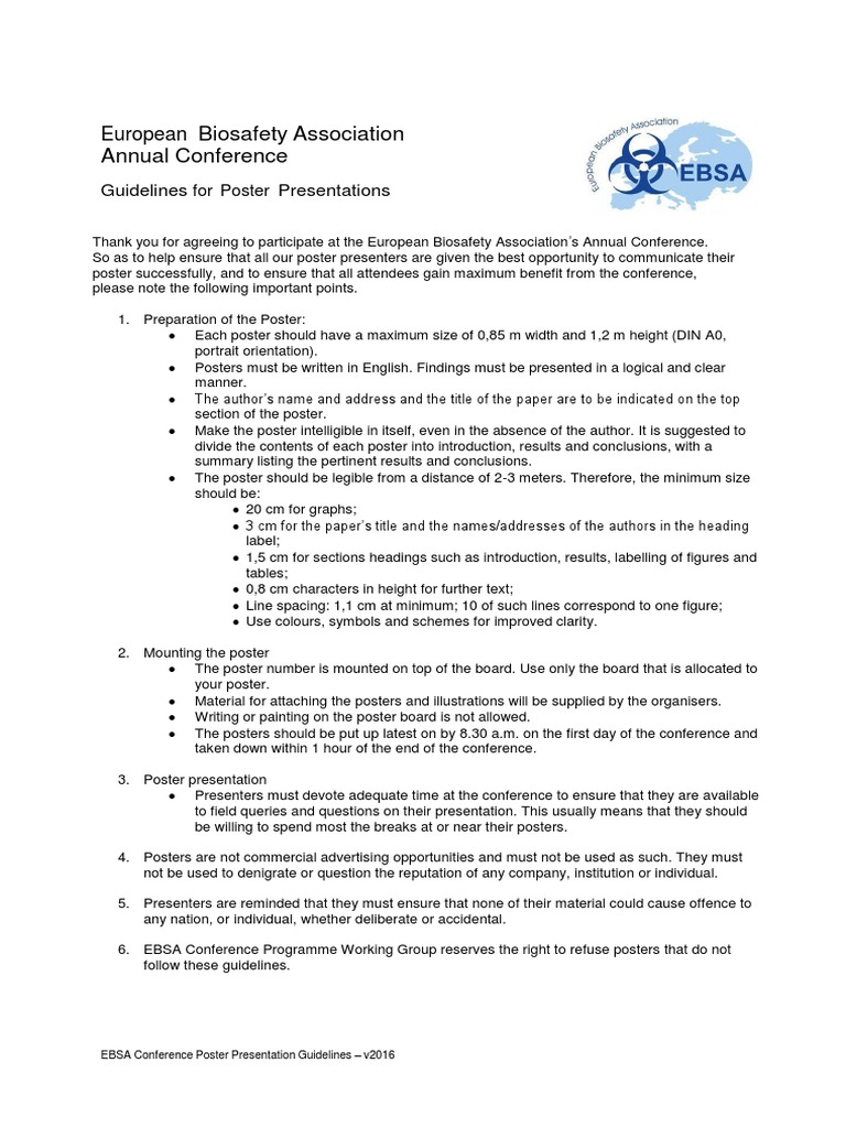 Poster Presentation Guidelines 2016 | PDF | Poster