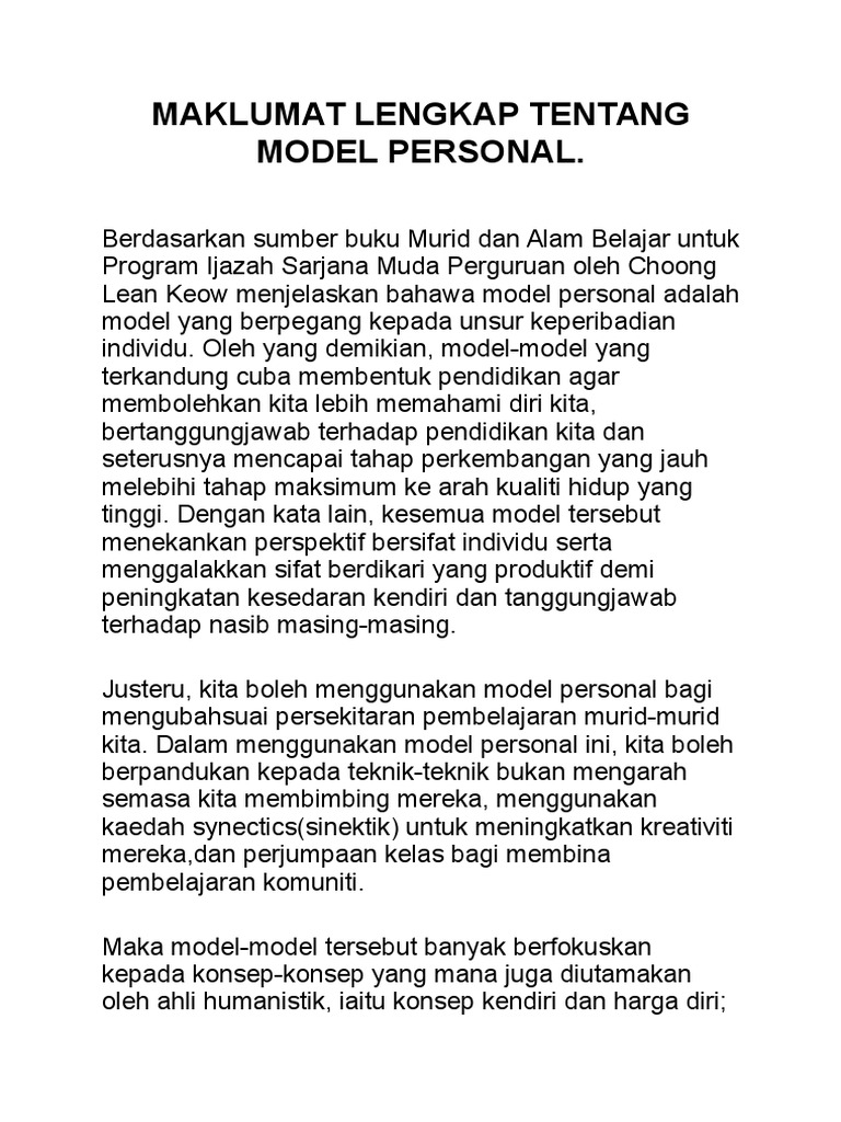 Model Personal 1 | PDF