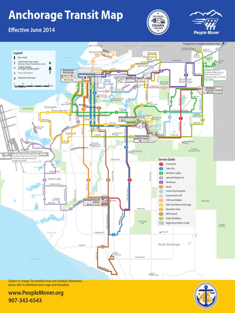 Anchorage Transit Map: Effective June 2014 | PDF | Anchorage | Transport
