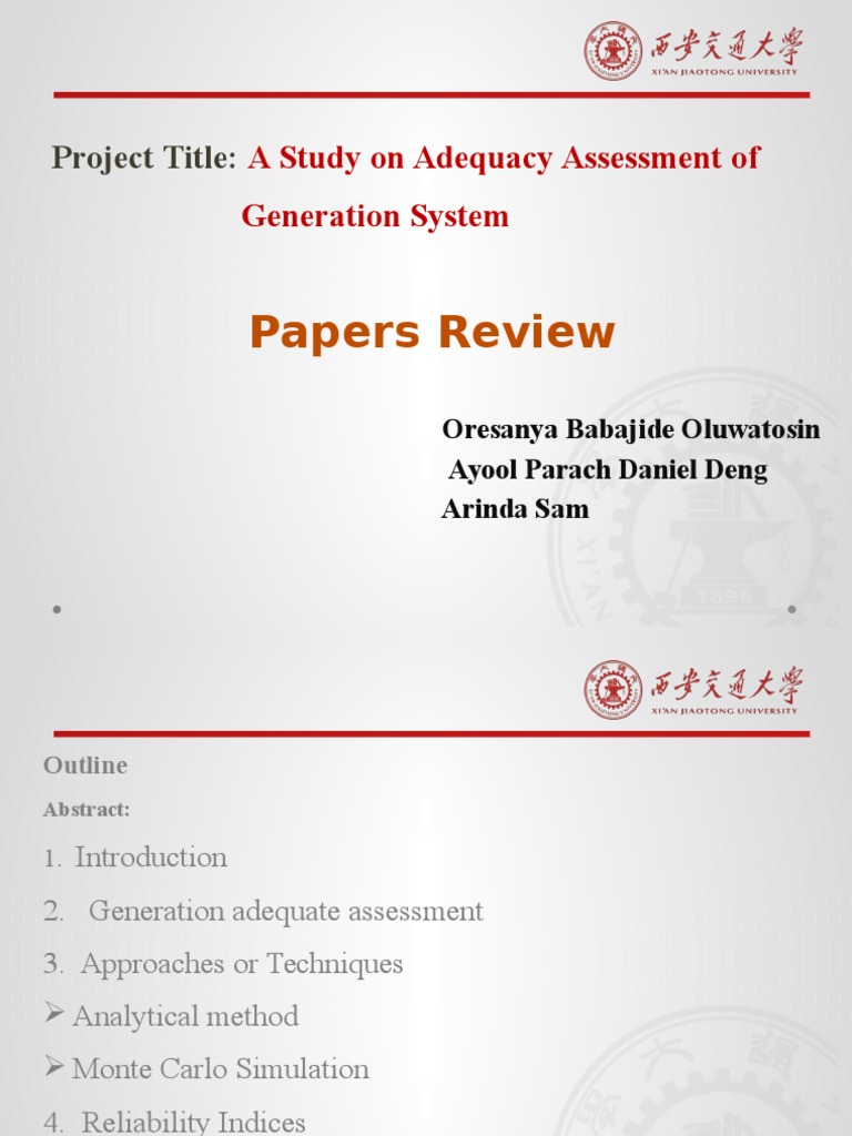 Papers Review: Project Title | PDF | Reliability Engineering | Monte ...