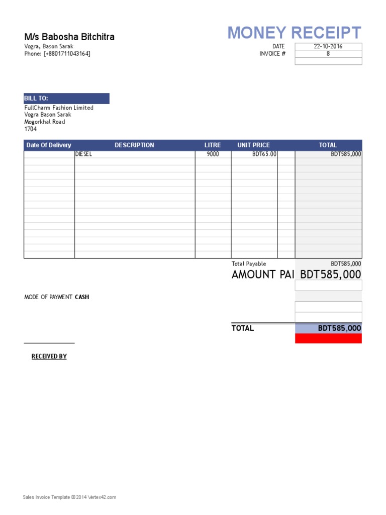Diesel Invoice | PDF