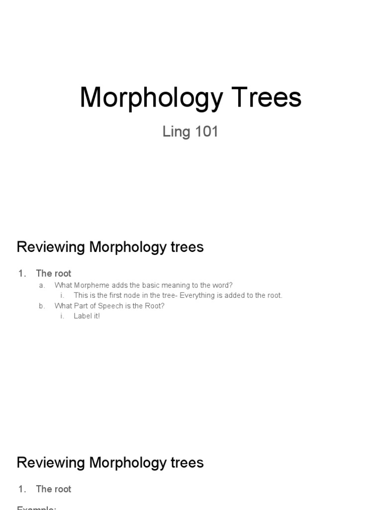 Morphology Trees | PDF