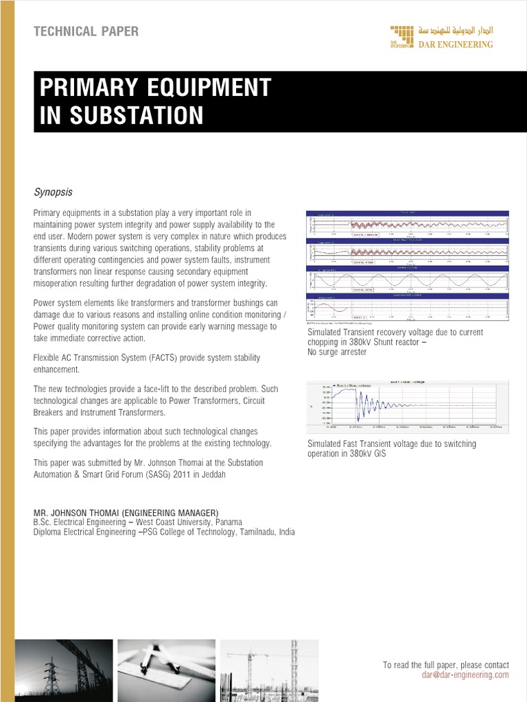 Primary Equipment in Substation: Technical Paper | PDF