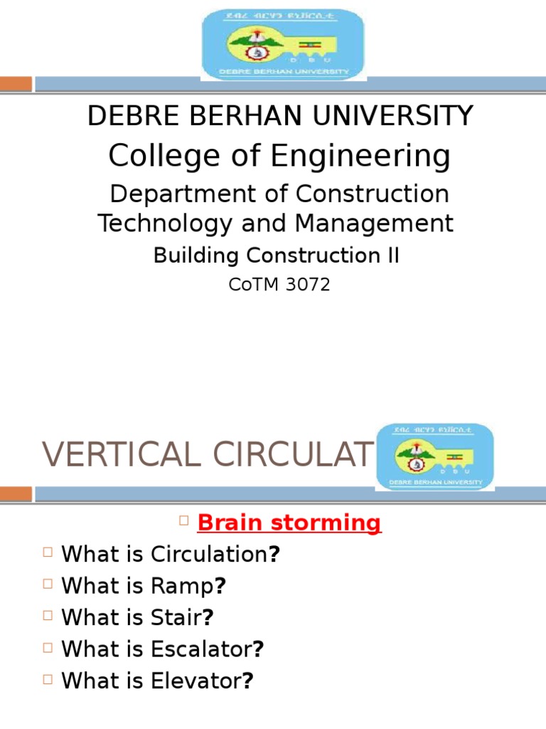 BULD-2 Chapter-1 & 2 Vertical Circulations | PDF | Escalator | Stairs