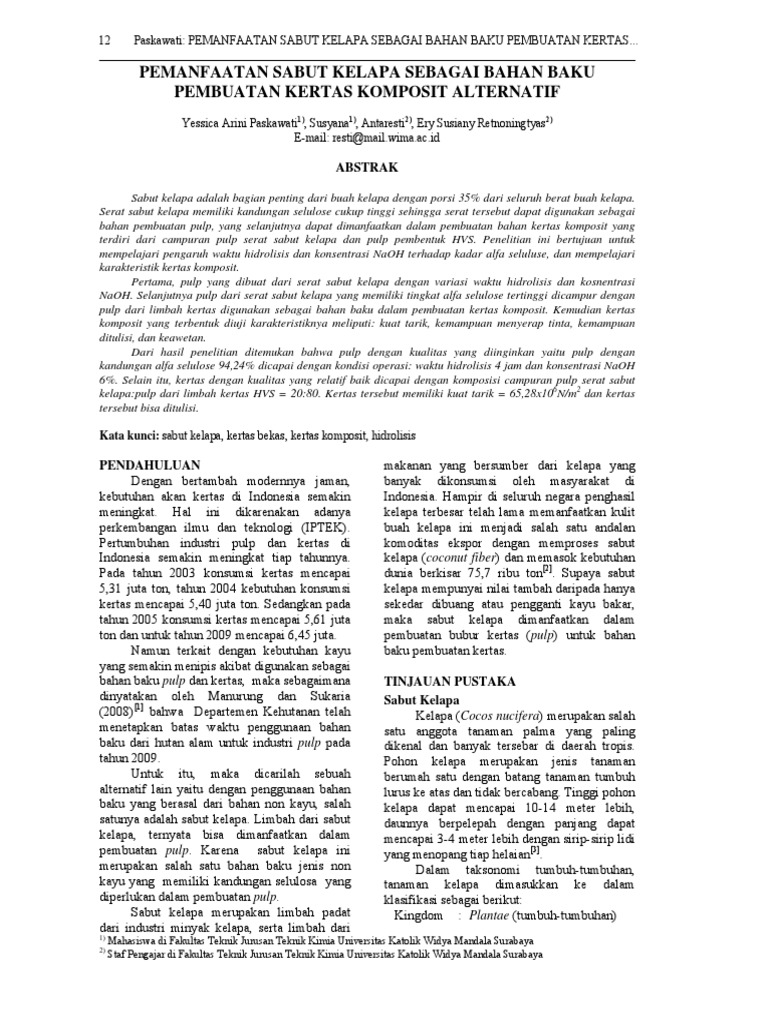 Pemanfaatan Sabut Kelapa Sebagai Bahan B PDF | PDF Pemanfaatan Sabut Kelapa Sebagai Bahan B PDF | PDF