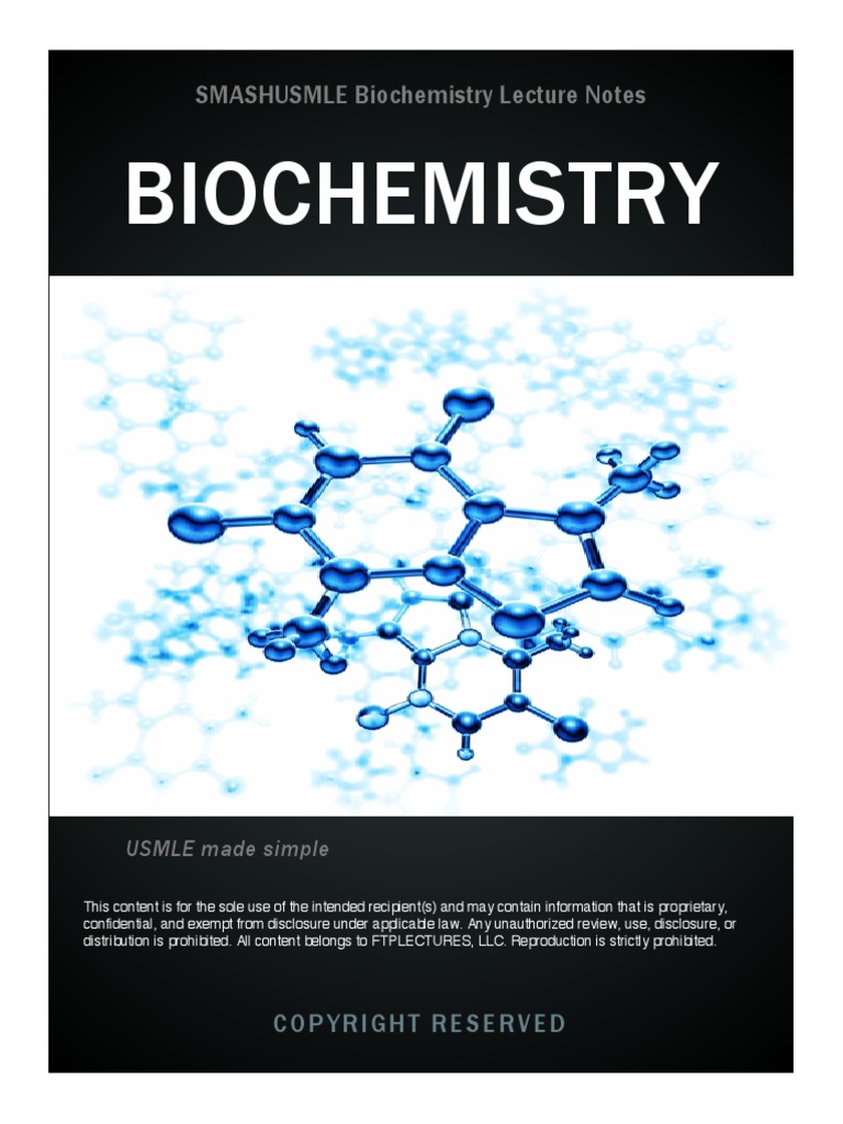 Biochemistry: SMASHUSMLE Biochemistry Lecture Notes | PDF