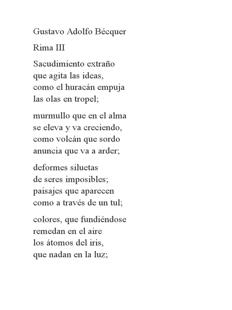 Gustavo Adolfo Bécquer - Rima III | PDF