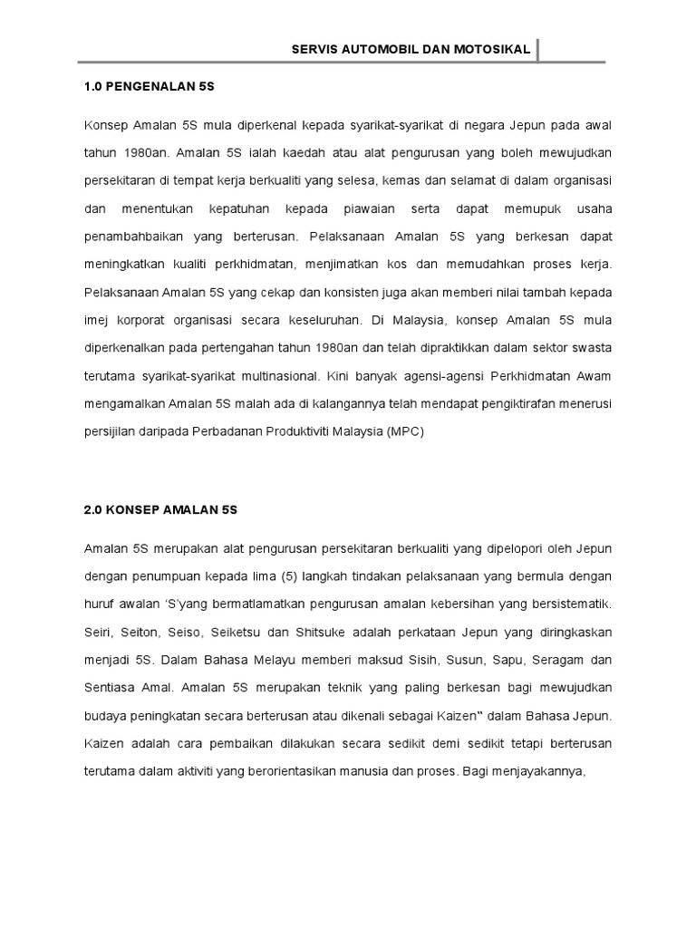 5s Bengkel Auto | PDF