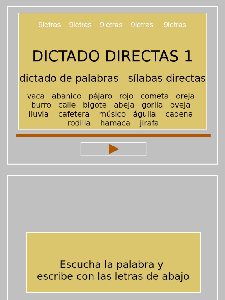 Dictado Sílabas Directas | PDF