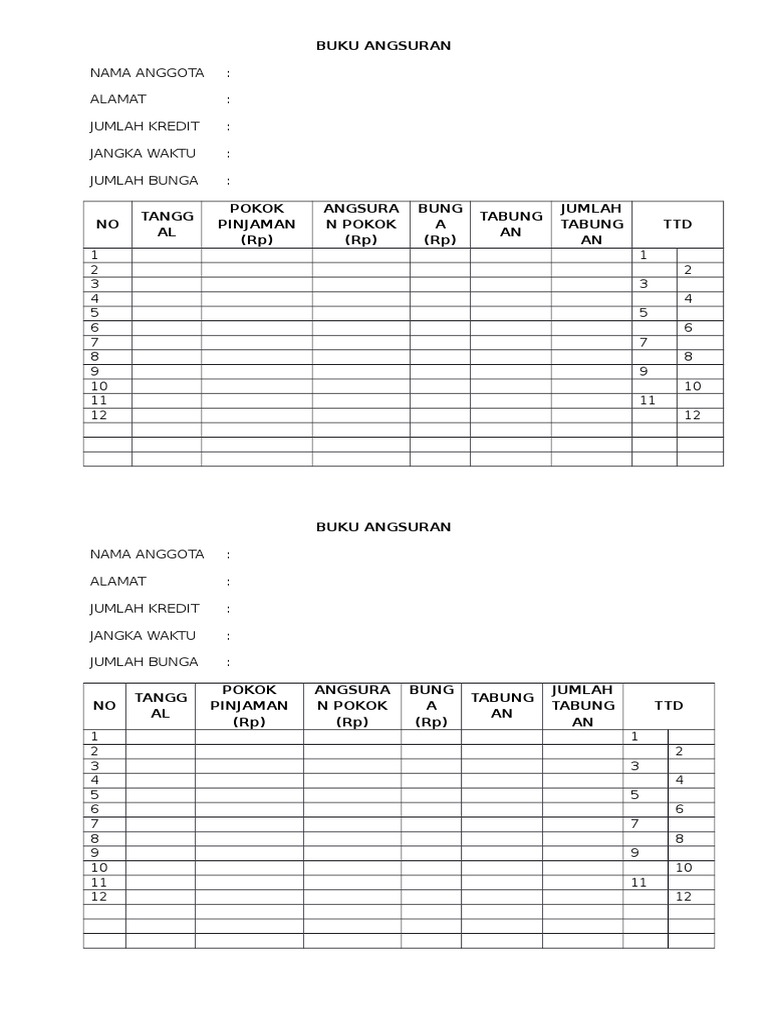 Buku Angsuran | PDF