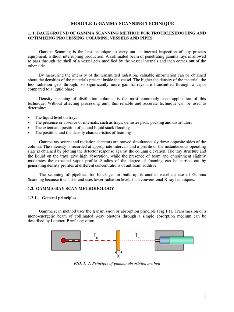 Gamma Scanning Technique | PDF | Gamma Ray | Distillation