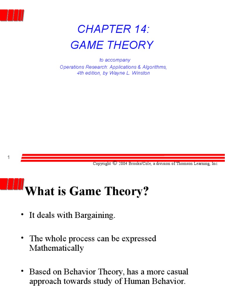 CH 14 Game Theory | PDF | Game Theory | Applied Mathematics