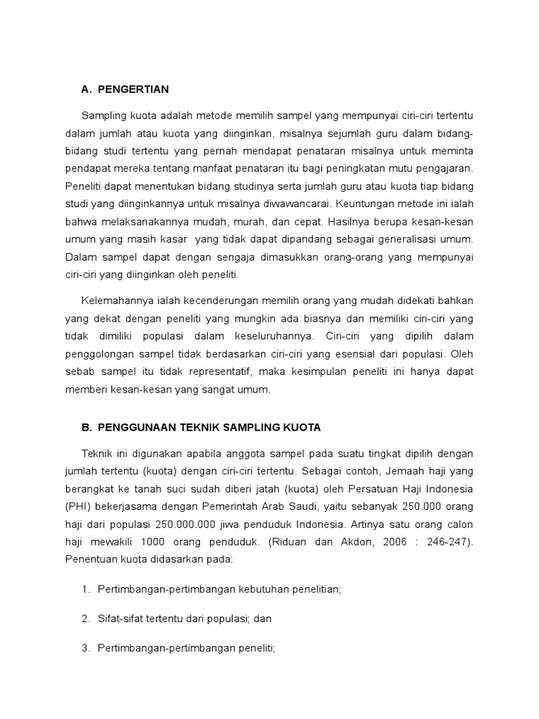 Teknik Sampling Kuota | PDF