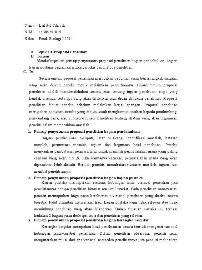 Resume 10. Proposal Penelitian