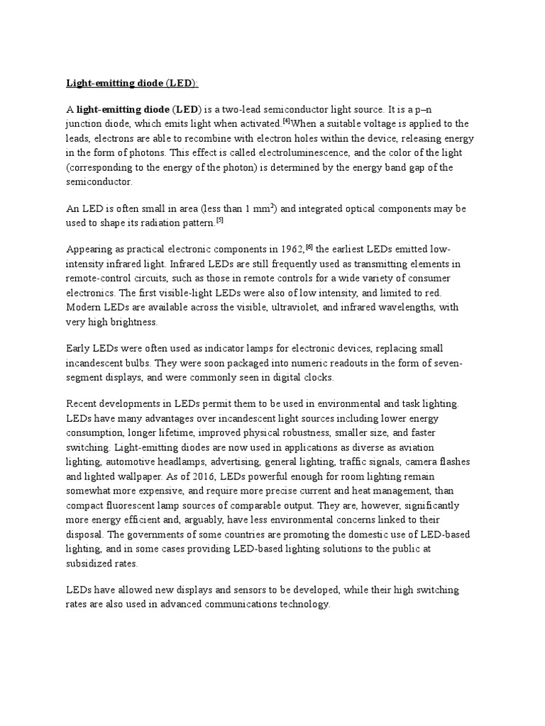 Light-Emitting Diode (Led) | PDF | Light Emitting Diode | Lighting