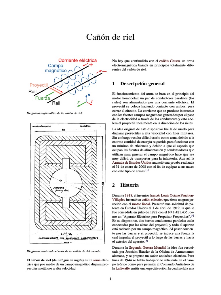 Cañón de Riel | PDF | Proyectiles | Física