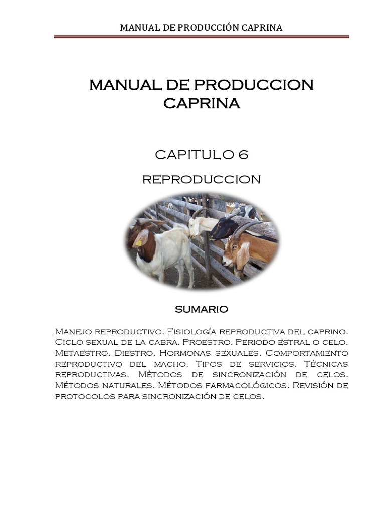 Manual Reproducción Caprina | PDF | Hormona luteinizante | Ciclo menstrual