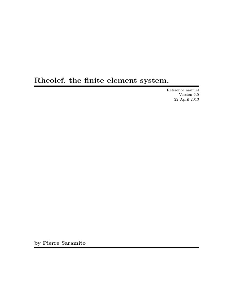 Rheolef-Refmanrheolef Reference Manual | PDF | Library (Computing ...