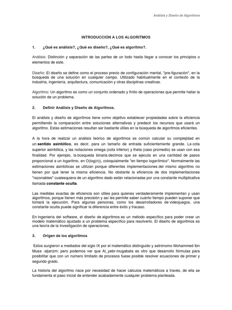 Informe de Algoritmos | PDF | Algoritmos | Programación de computadoras