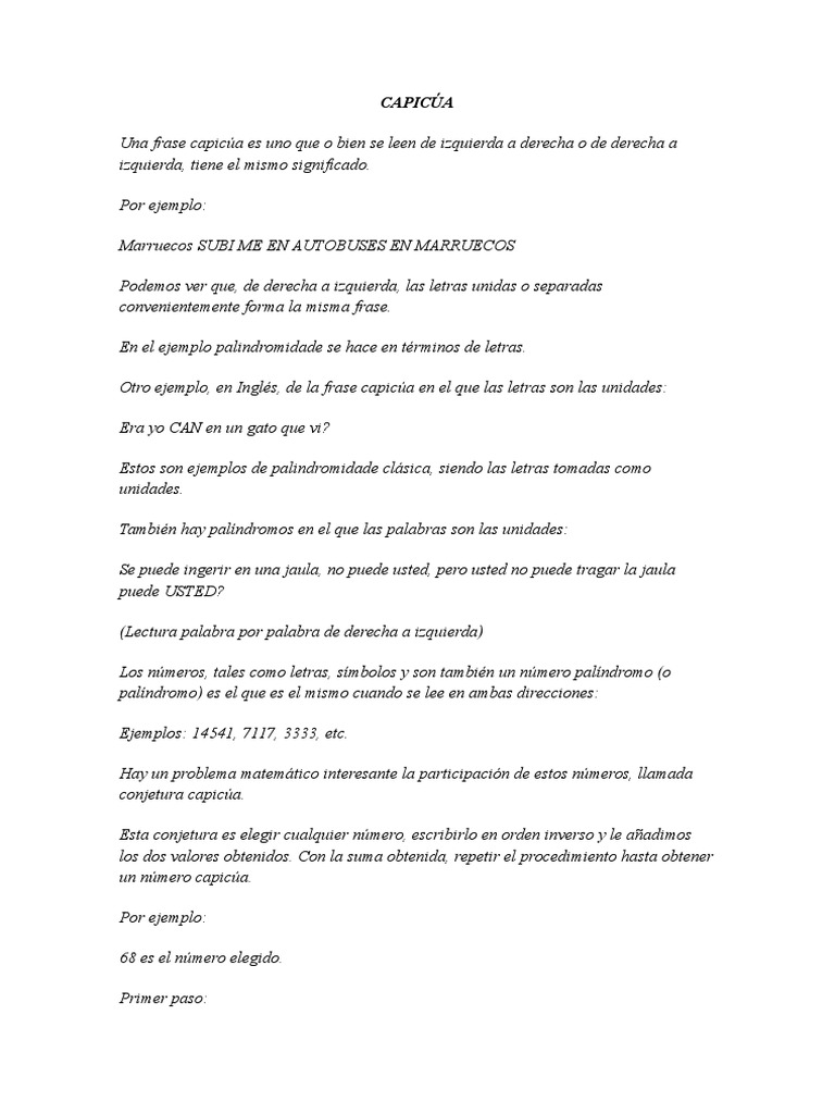 CAPICÚA | PDF | Matemática Elemental | Números