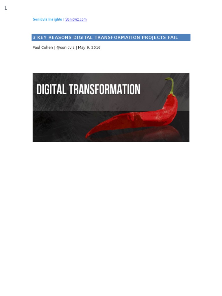 Digital Transformation Failures | PDF | Strategic Management | Change ...