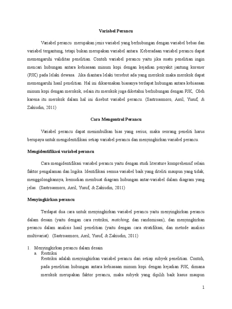 Memahami Variabel Perancu dalam Penelitian | PDF