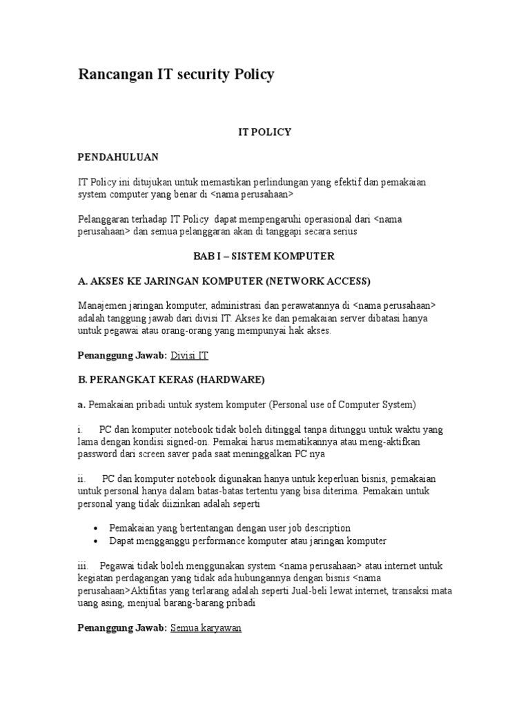 Dokumen Security Policy | PDF