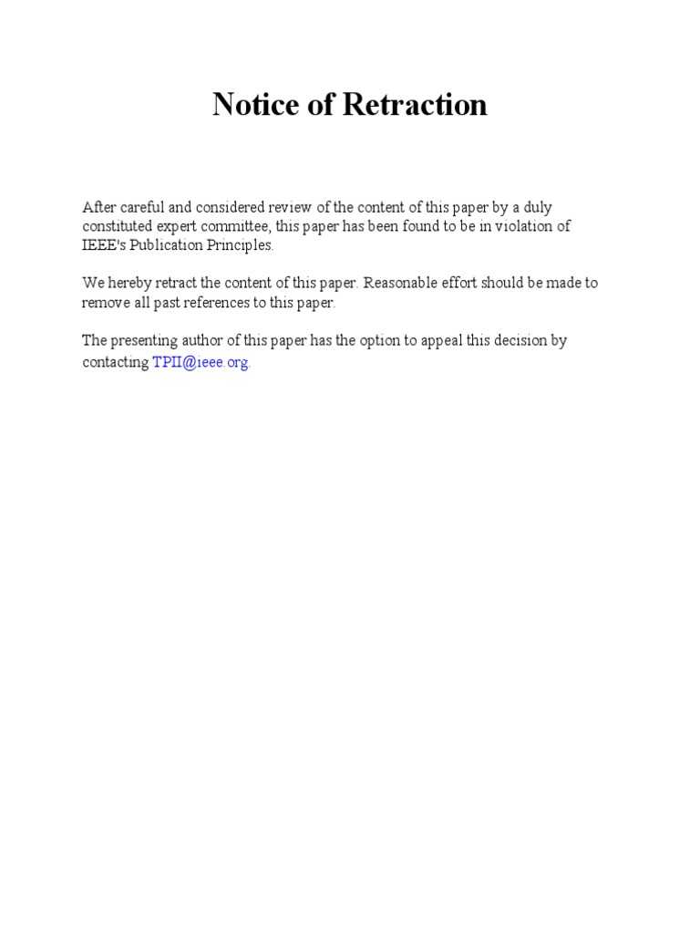 Notice of Retraction | PDF | Wind Power | Wind Turbine