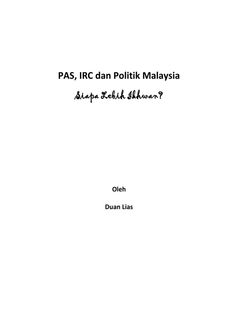 IRC, PAS Dan Politik Malaysia | PDF