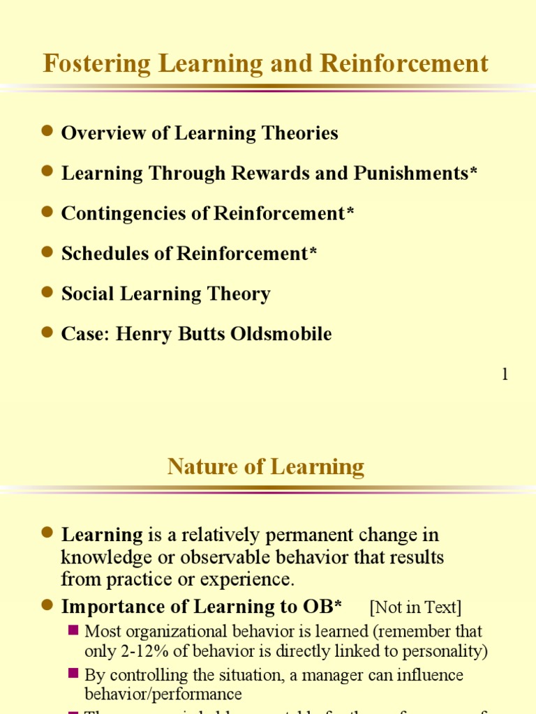 Fostering Learning and Reinforcement | PDF | Reinforcement | Self Efficacy