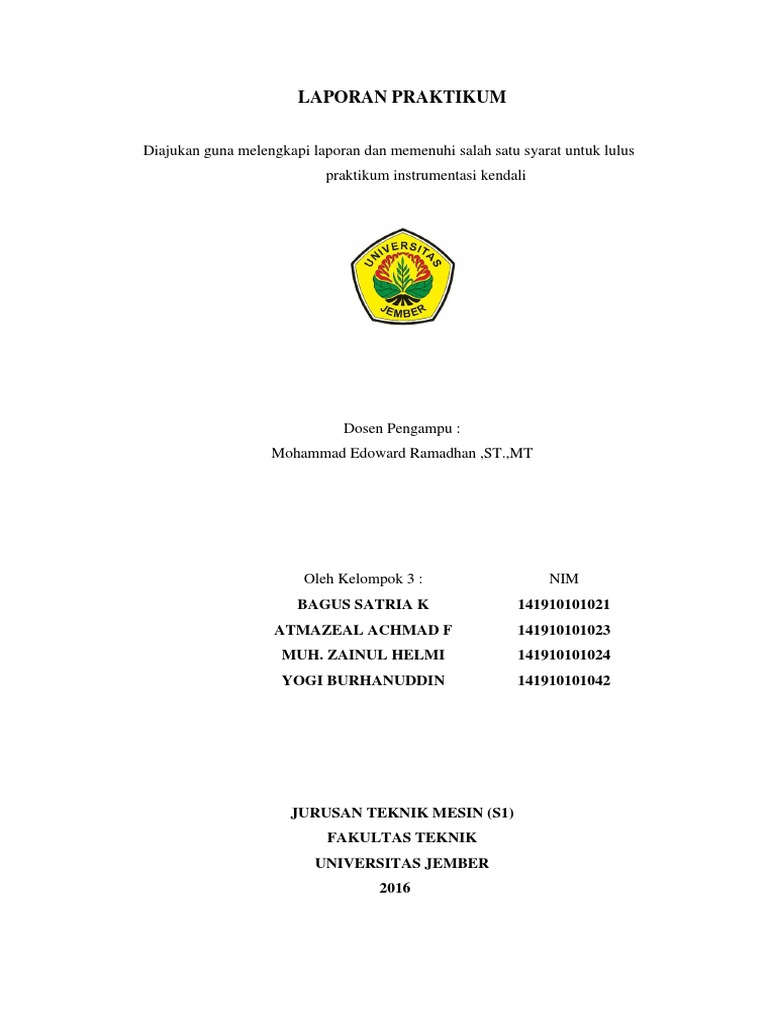 Laporan Praktikum Instrumentasi Kendali | PDF