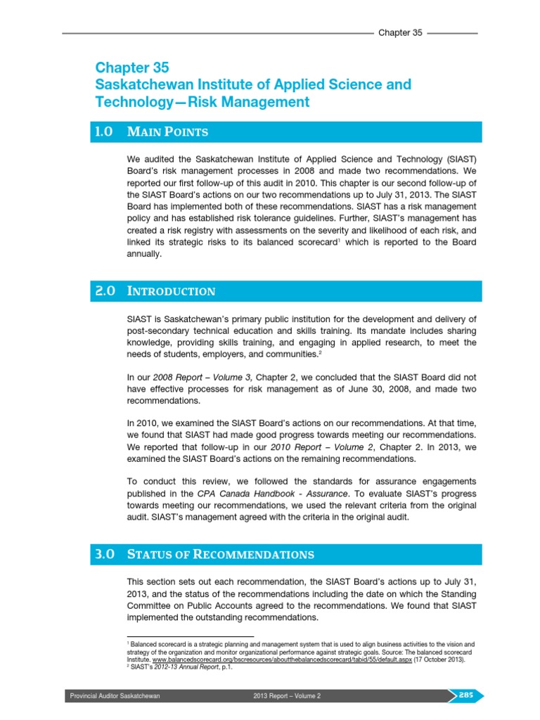 2013v2 35 SIAST-RiskMgmt | PDF | Risk Management | Audit
