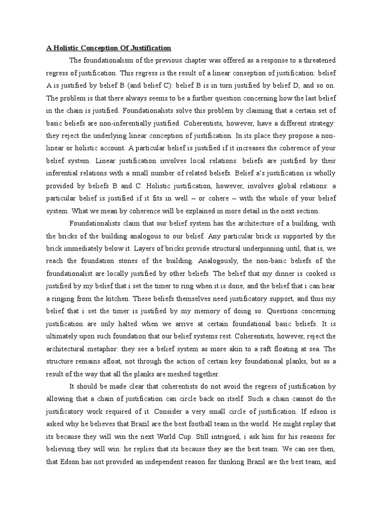 Conception of Justification | PDF | Theory Of Justification ...