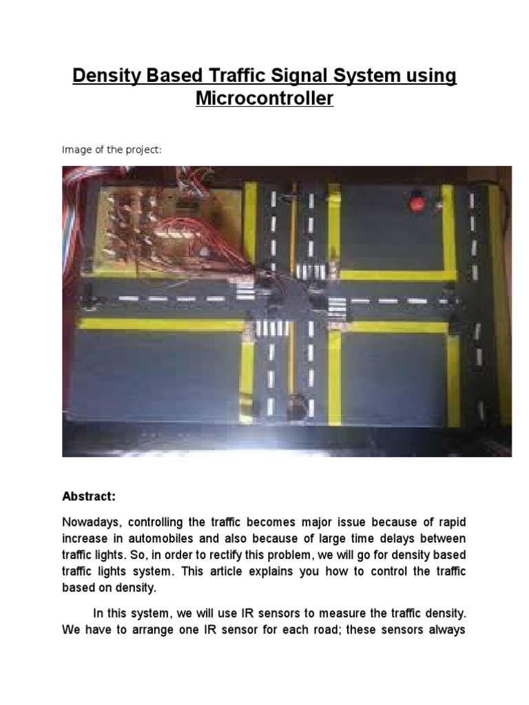 Density Based Traffic Signal System Using Microcontroller | PDF | Infrared | Light Emitting Diode