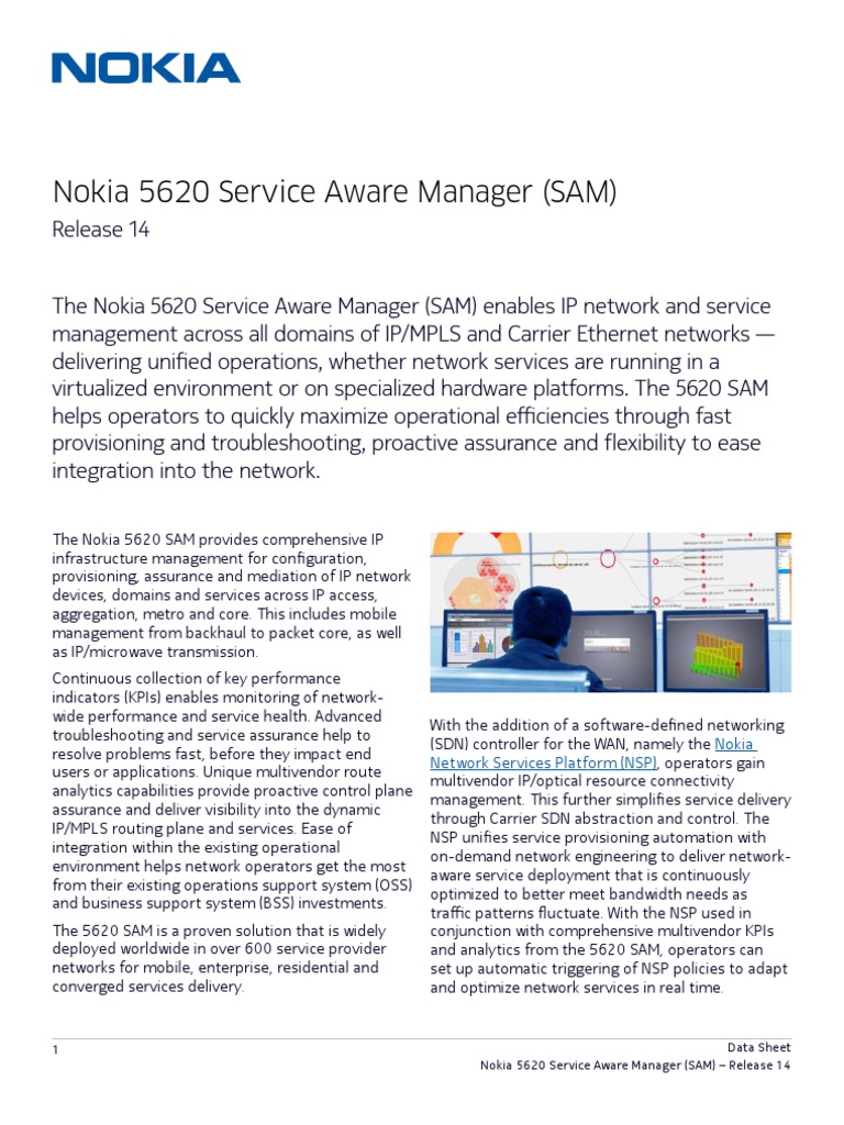Nokia 5620 SAM - Datasheet | PDF | Multiprotocol Label Switching ...
