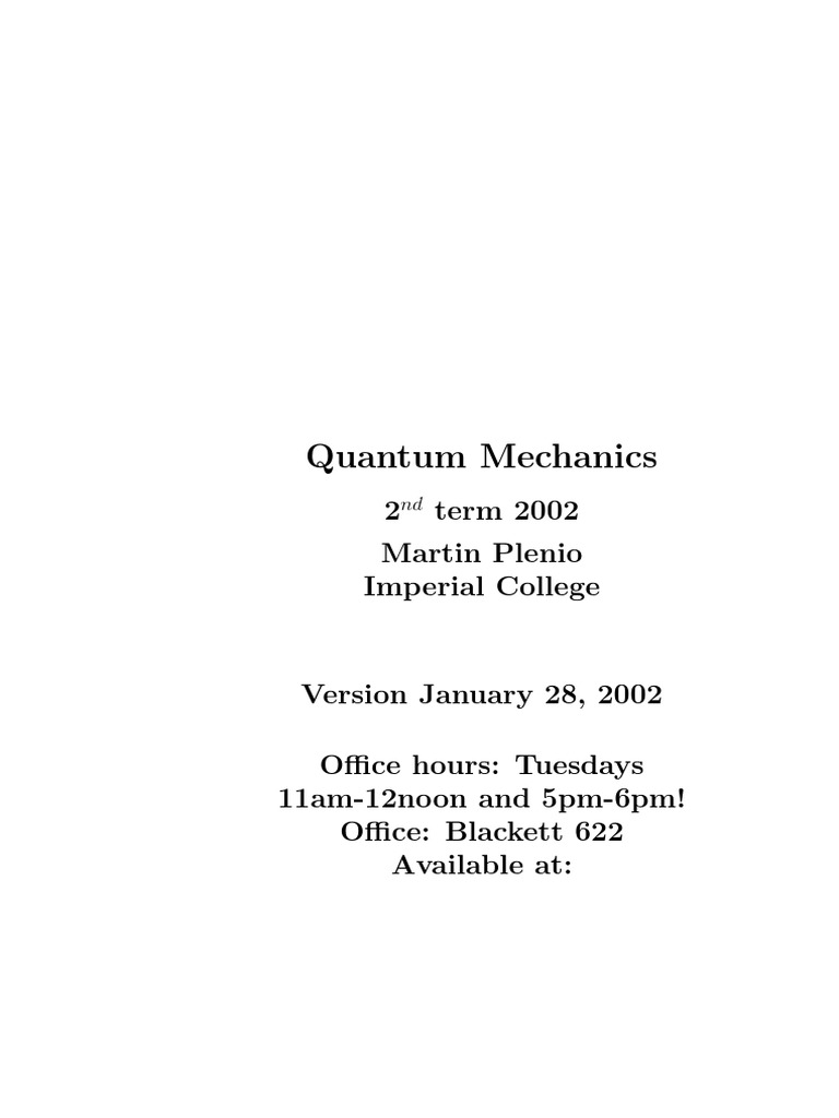 Quantum Mechanic PDF | PDF | Vector Space | Polarization (Waves)