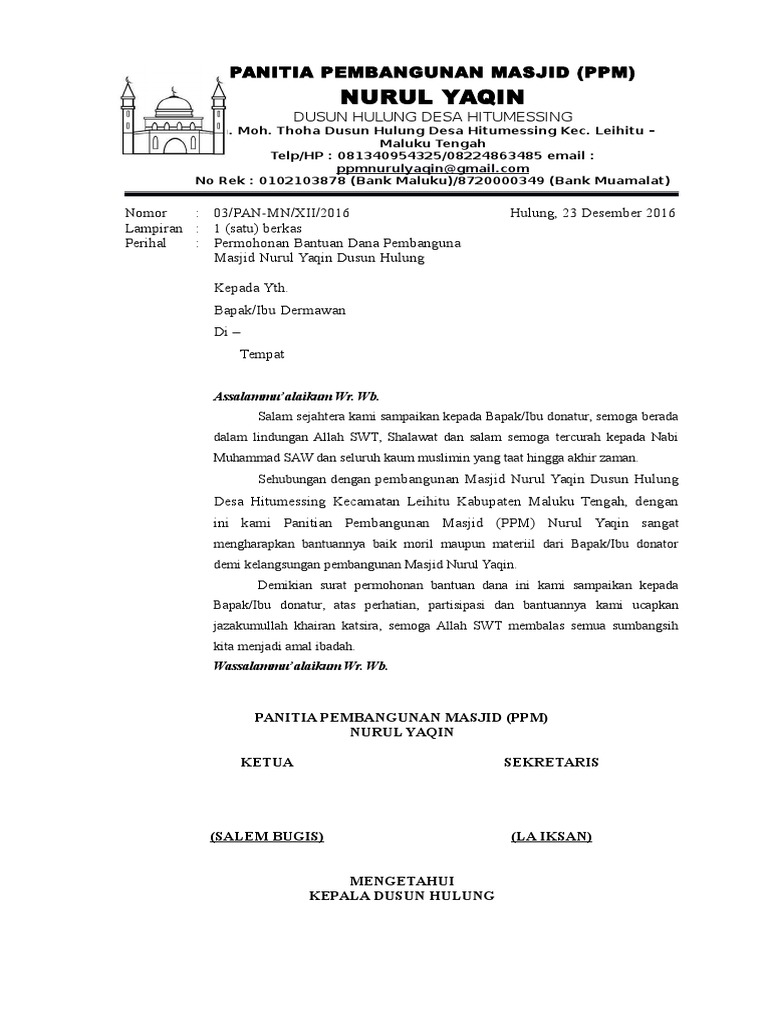 Surat Pengantar Proposal | PDF