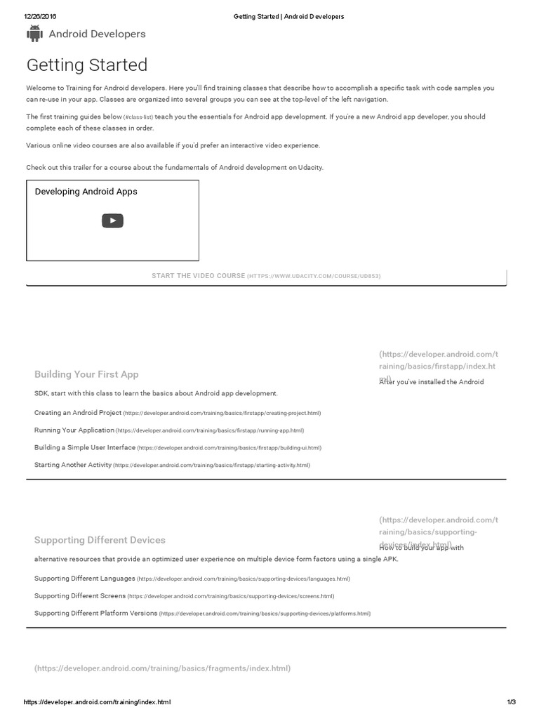 Temp - Getting Started - Android Developers | PDF | Android (Operating System) | Mobile App