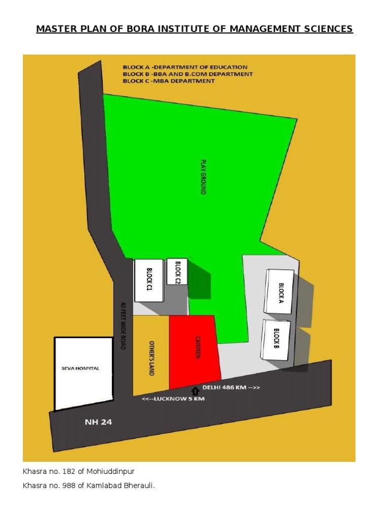 Master Plan of Bora Institute of Management Sciences: Khasra No. 182 of ...